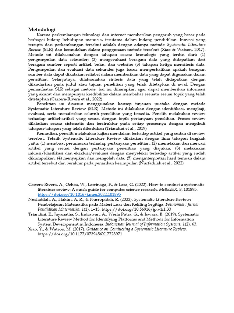 Metode Systematic Literature Review | PDF