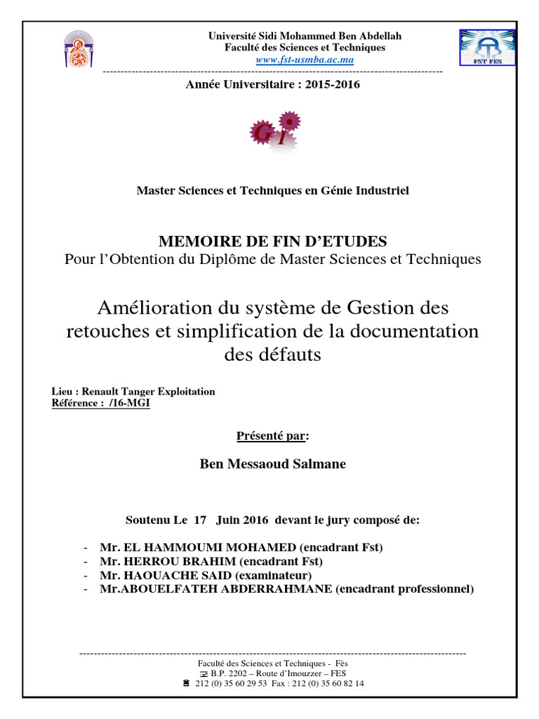 Amelioration Du Systeme de Gest - BEN MESSAOUD Salmane | PDF | Renault ...