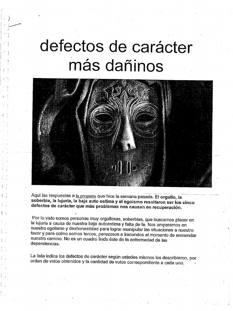 Libro de Defectos de Caracter | PDF