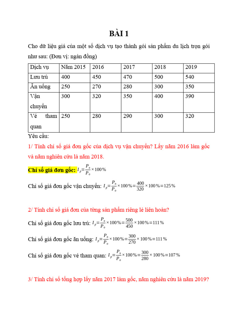 KINH TẾ DL - BÀI TẬP ÔN THI | PDF