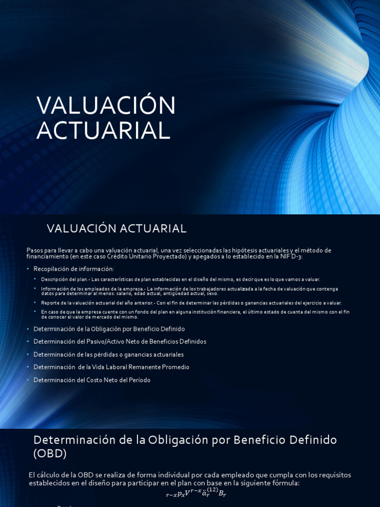 Procedimiento para Realizar La Valuación Actuarial | PDF | Valoración (Finanzas) | Salario