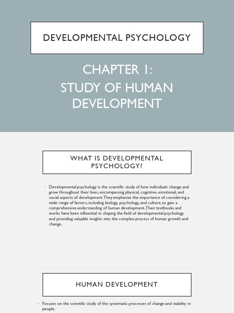 Human Dev Chapter 1 | PDF | Attachment Theory | Id
