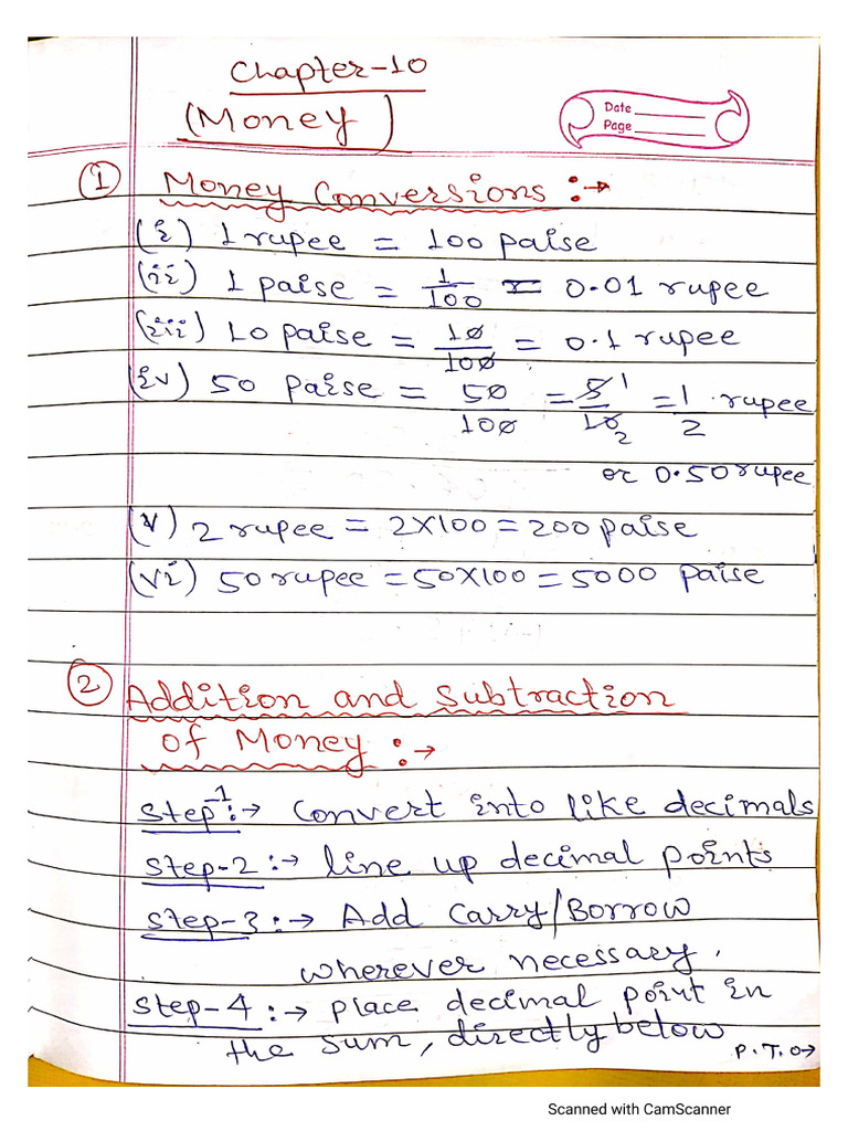 Grade 4 Math Chapter 10 (Money) | PDF