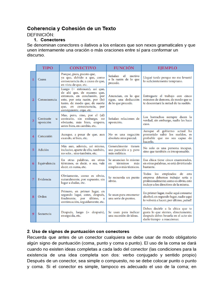 Coherencia y Cohesión de Un Texto 2 | PDF