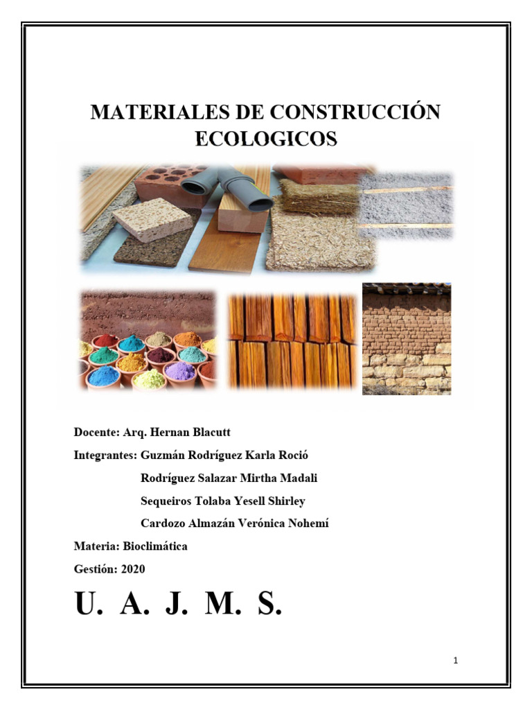 G-4 Uso Mat. Ecologicos | Descargar gratis PDF | Madera | Materiales