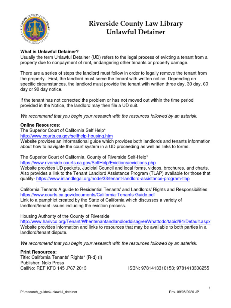 Unlawful Detainer 04-16-2021 | PDF | Eviction | Leasehold Estate