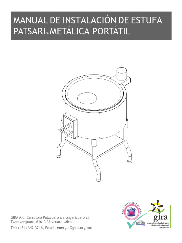 Manual de Instalación de La Estufa de Leña Patsari Portátil | PDF | Estufa