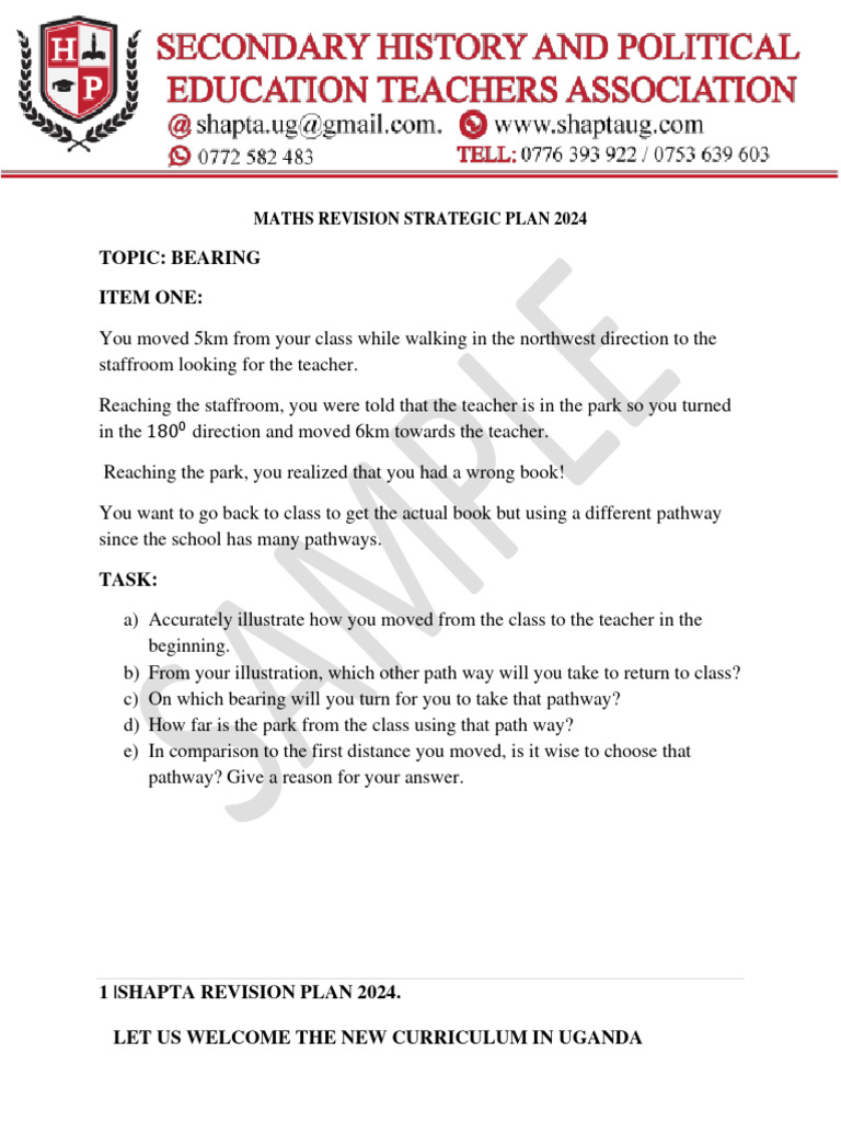 Shapta Math Sample Items 2 2024 | PDF