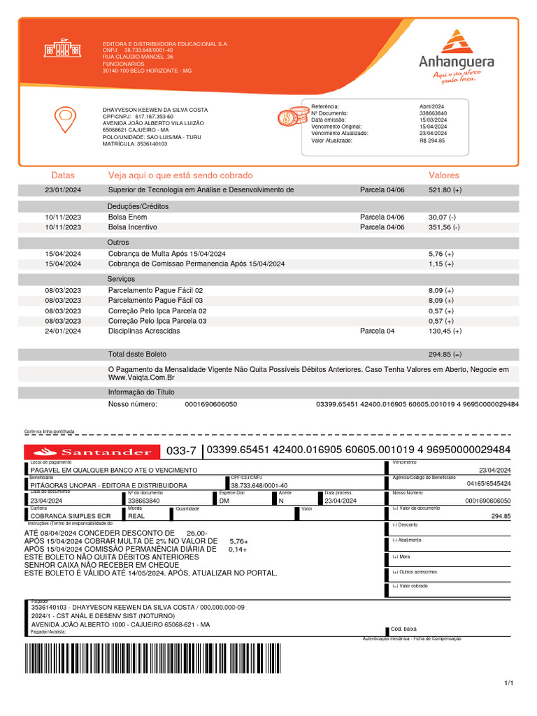 Boleto | PDF | Brasil | Bancos
