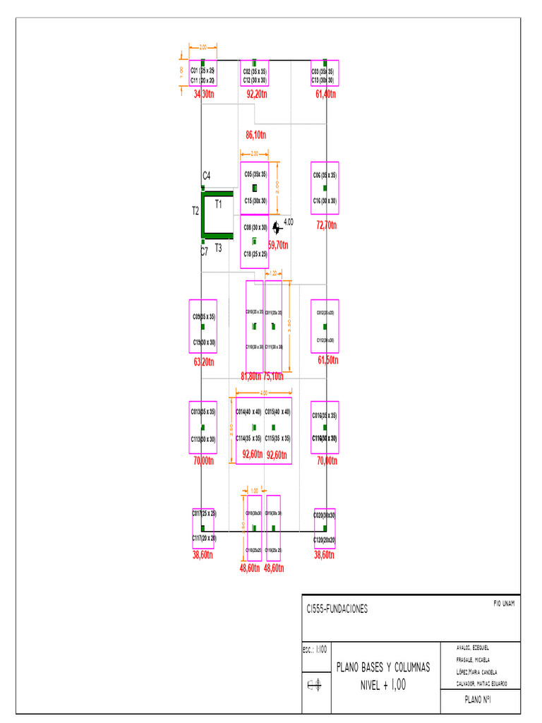 Plano Bases y Columnas | PDF