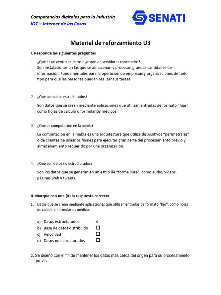 Material de Reforzamiento - U3 | PDF | Internet de las Cosas | Bases de ...