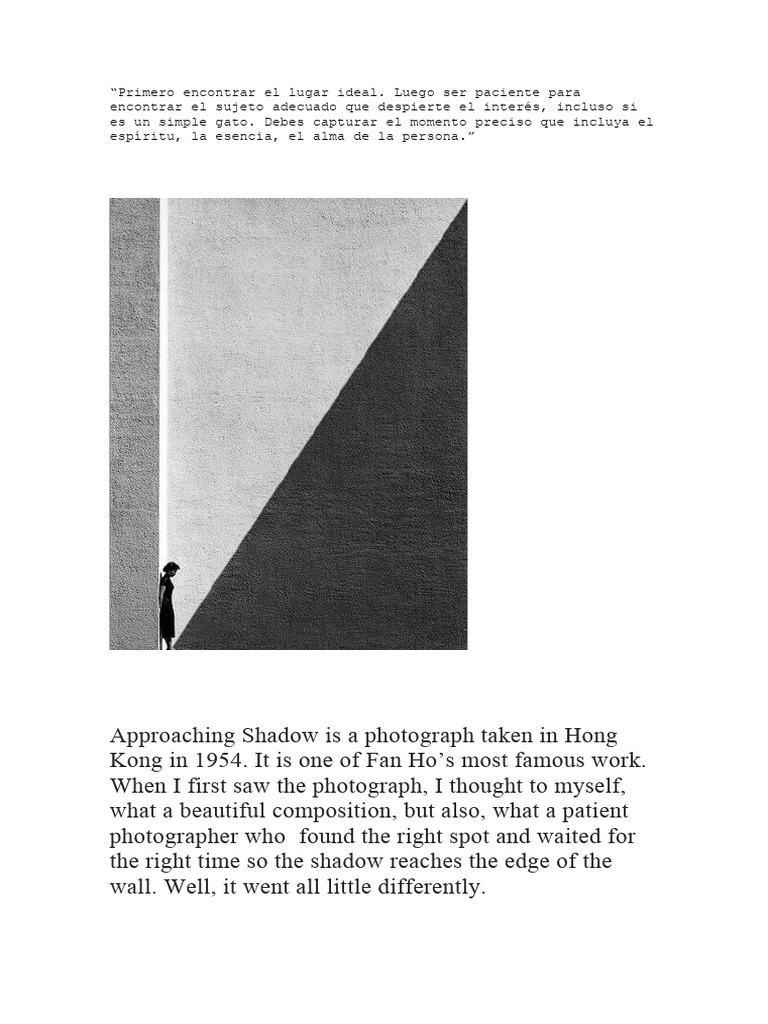 Fan Ho Approaching Shadow | PDF | Art