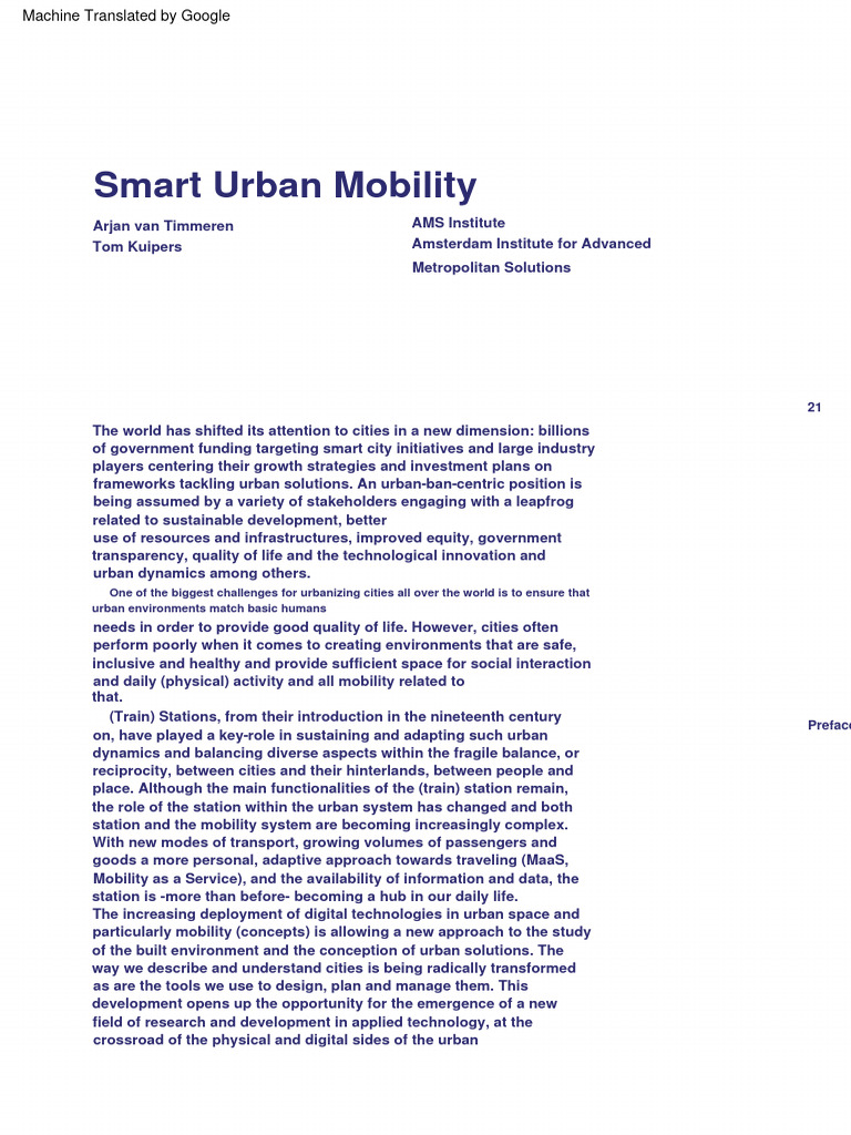 Smart Urban Mobility | PDF | Transport | Train