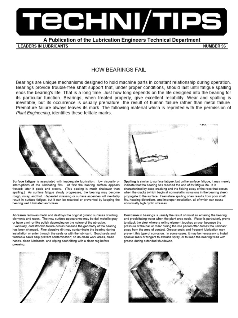 096 How Bearings Fail Pdf Bearing Mechanical Wear