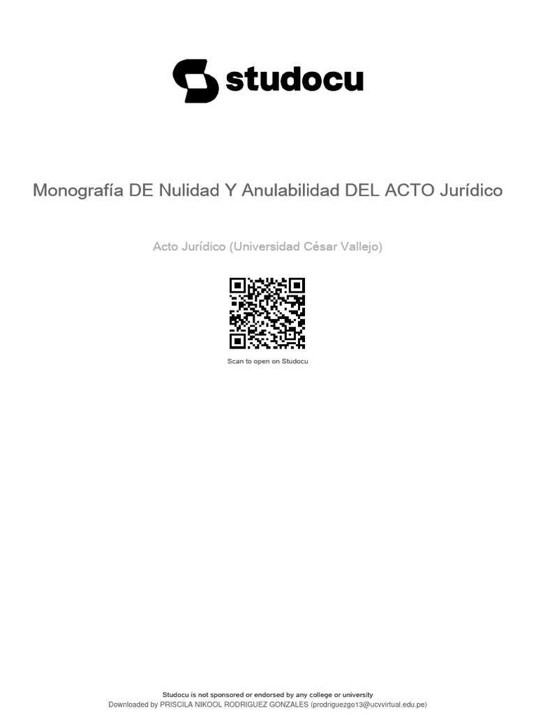 Monografia de Nulidad y Anulabilidad Del Acto Juridico | PDF | Nulo (ley) | Ley procesal