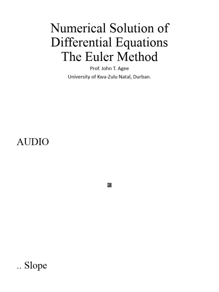 The Euler Method | Download Free PDF | Nonlinear System | Equations