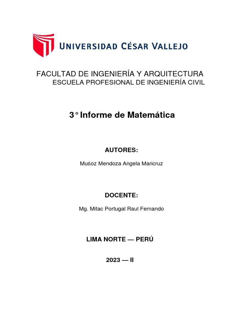 Informe 3 Matematica | PDF