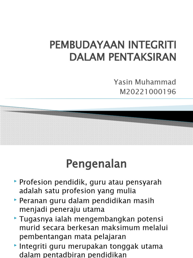 Pembudayaan Integriti Dalam Pentaksiran | PDF