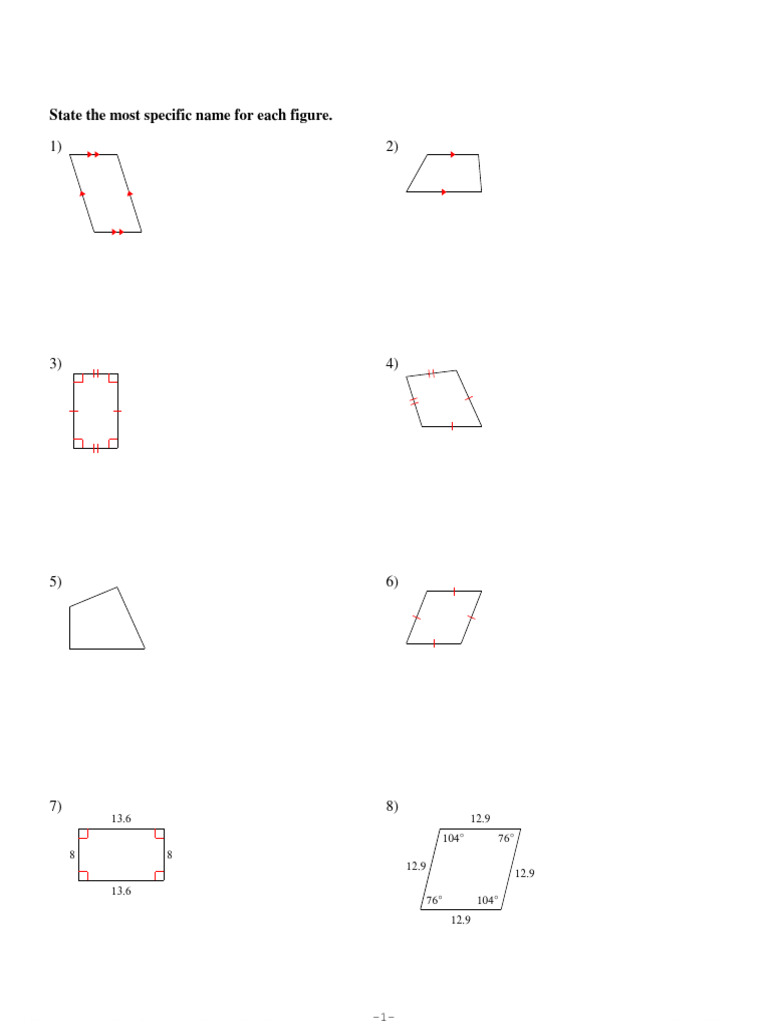 6-Classifying Quadrilaterals | PDF | Rectangle | Euclidean Geometry