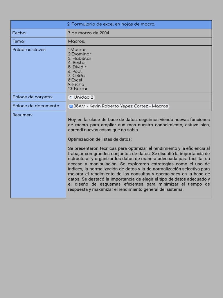 35AM - Kevin Roberto Yepez Cortez - Macros | PDF