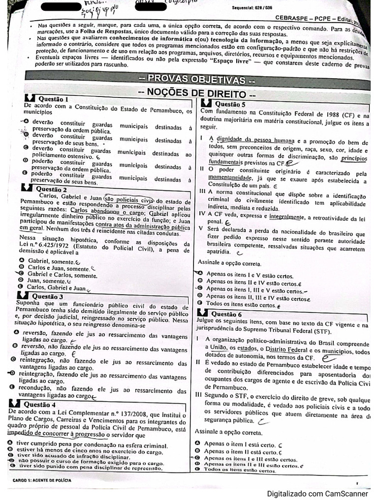 Prova PC PE Agente 25 02 | PDF