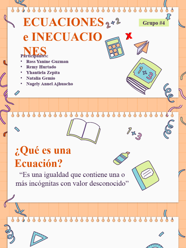 Ecuaciones e Inecuaciones | PDF | Ecuaciones | Desigualdad (Matemáticas)