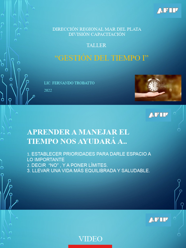 Taller GESTION DEL TIEMPO I Ajustado | PDF | Gestión del tiempo ...