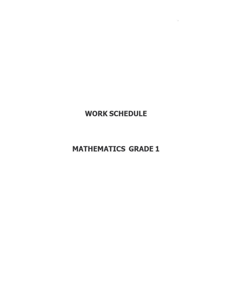 Work Schedule Maths Gr1 | PDF | Shape | Teaching Method
