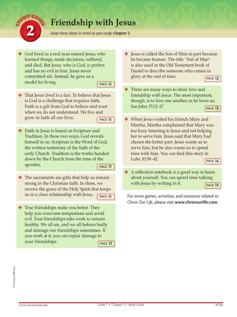Christourlife2016 Study GD g7 ch2 | PDF | Jesus | Faith