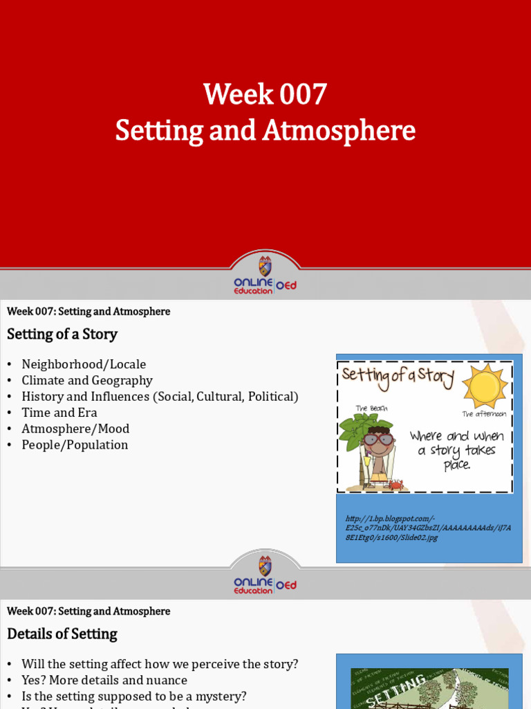Week 007-PresentationSettings and Atmosphere | PDF