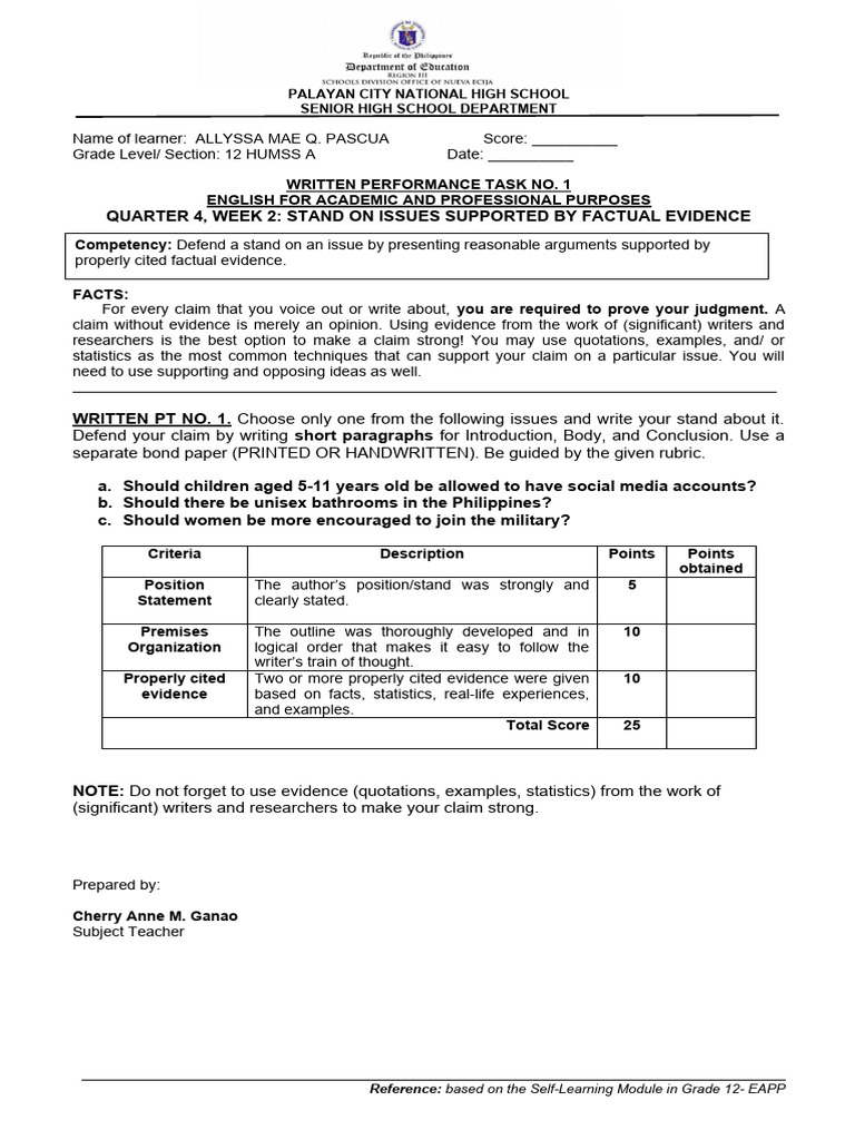 Q4 Week 2 Eapp Position Paper PT 1 | PDF | Social Media | Popular Culture & Media Studies