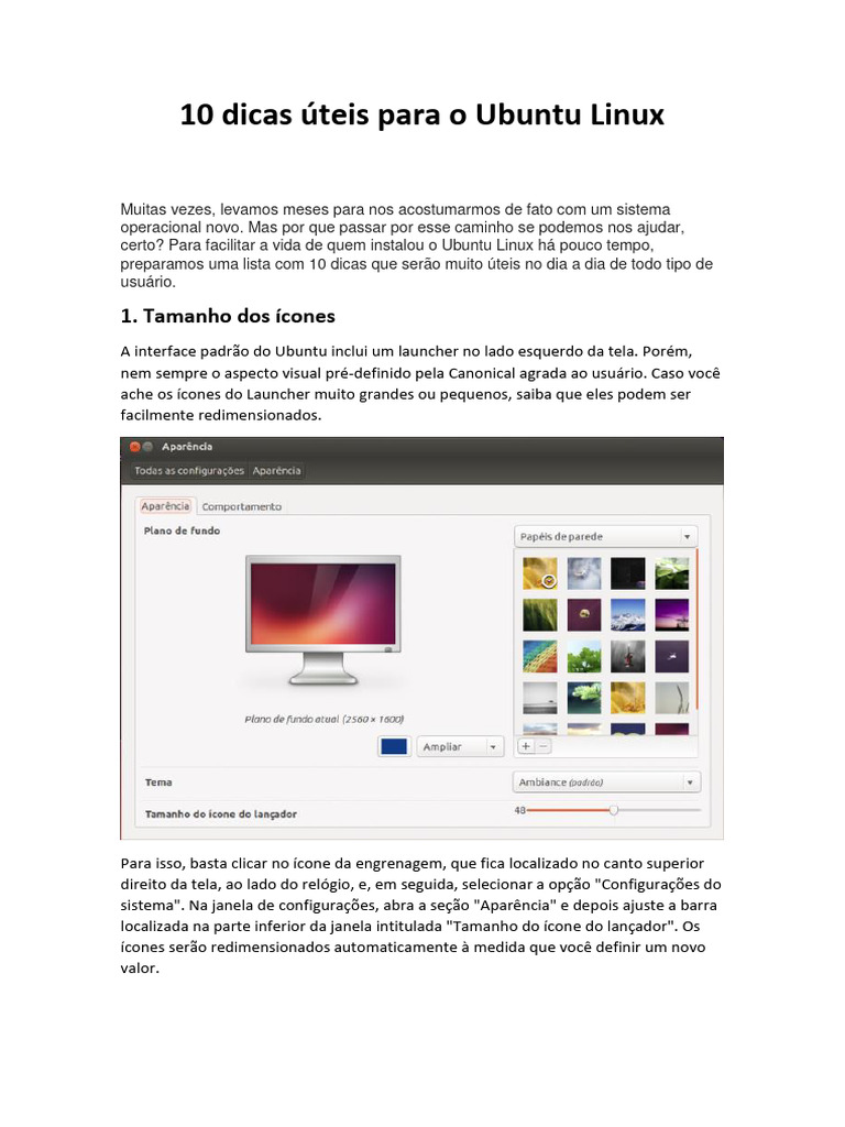 10 Dicas Uteis para o Ubuntu Linux | PDF | Janela (informática) | Linux