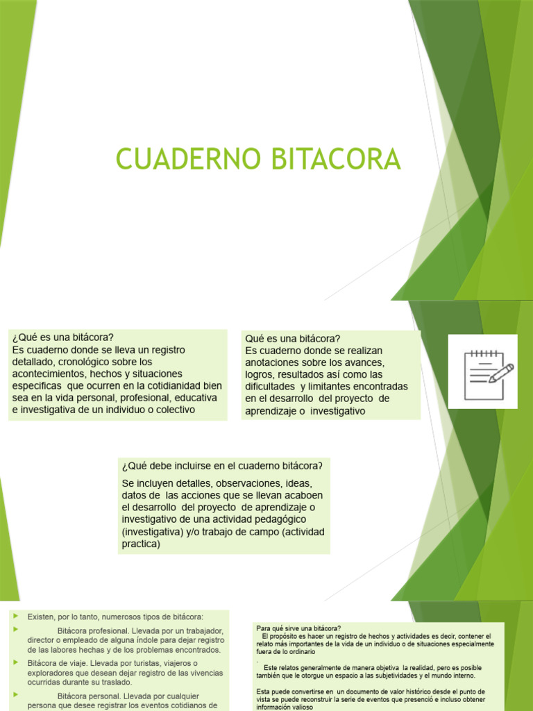 Cuaderno Bitacora | PDF | Blog | Aprendizaje