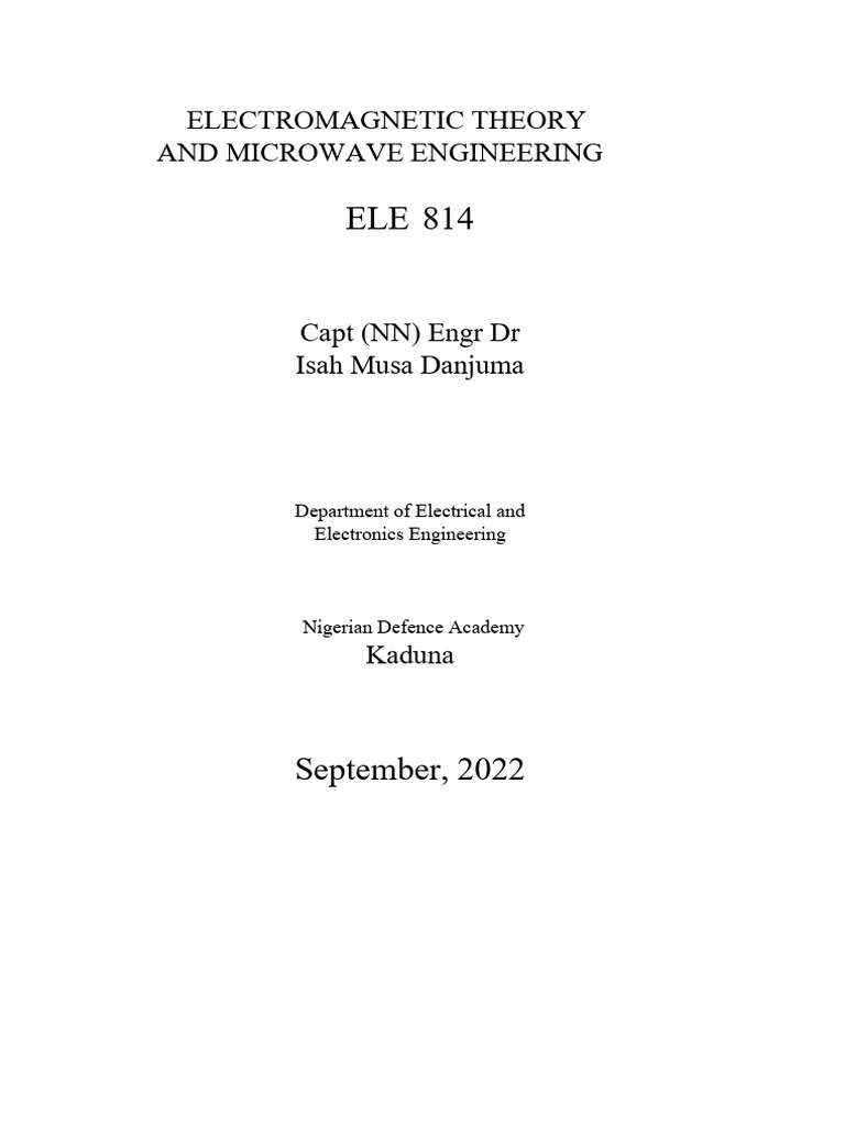 Introduction To Microwaves Engineering | PDF | Waveguide | Microwave