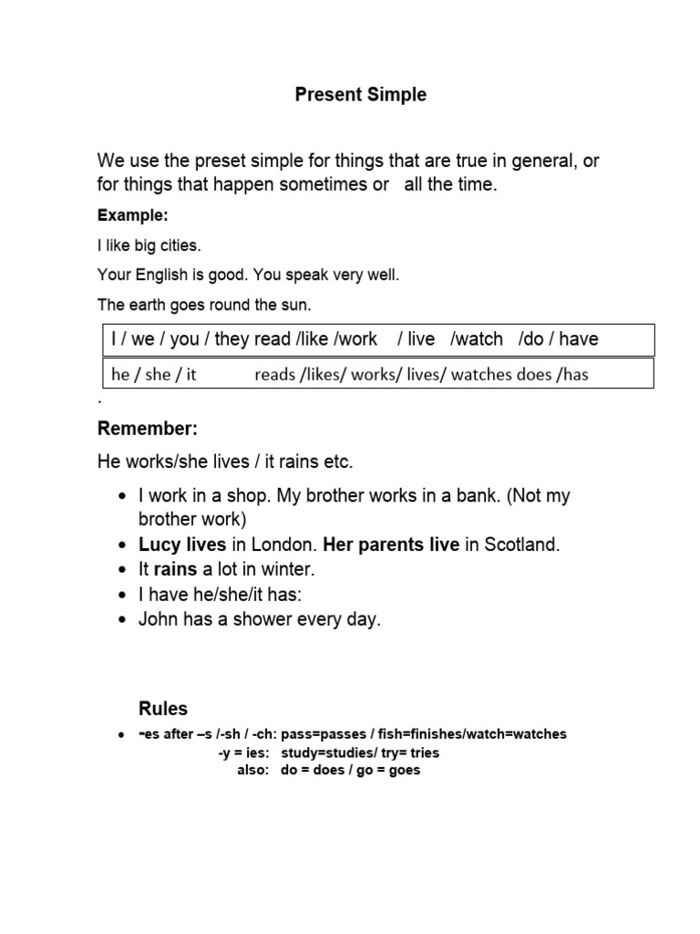 Present Simple | PDF