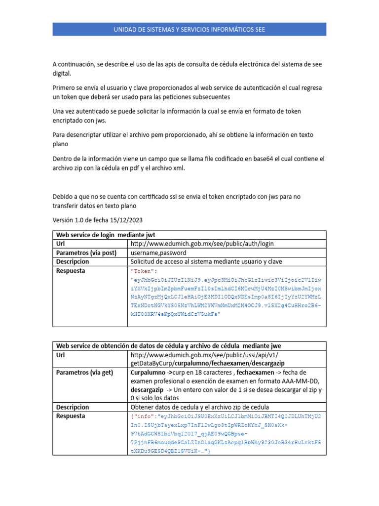 API Consulta de Cédulas Electrónicas | PDF | Archivo de computadora ...