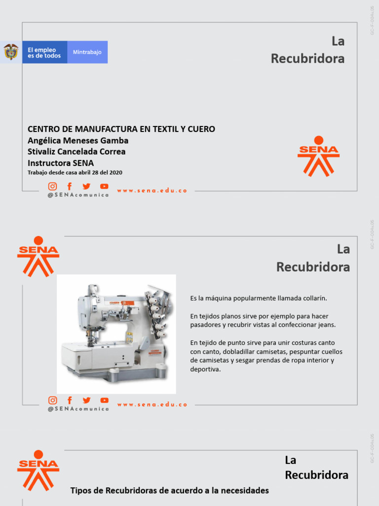 Guía Completa de Recubridoras Textiles | PDF | Tornillo