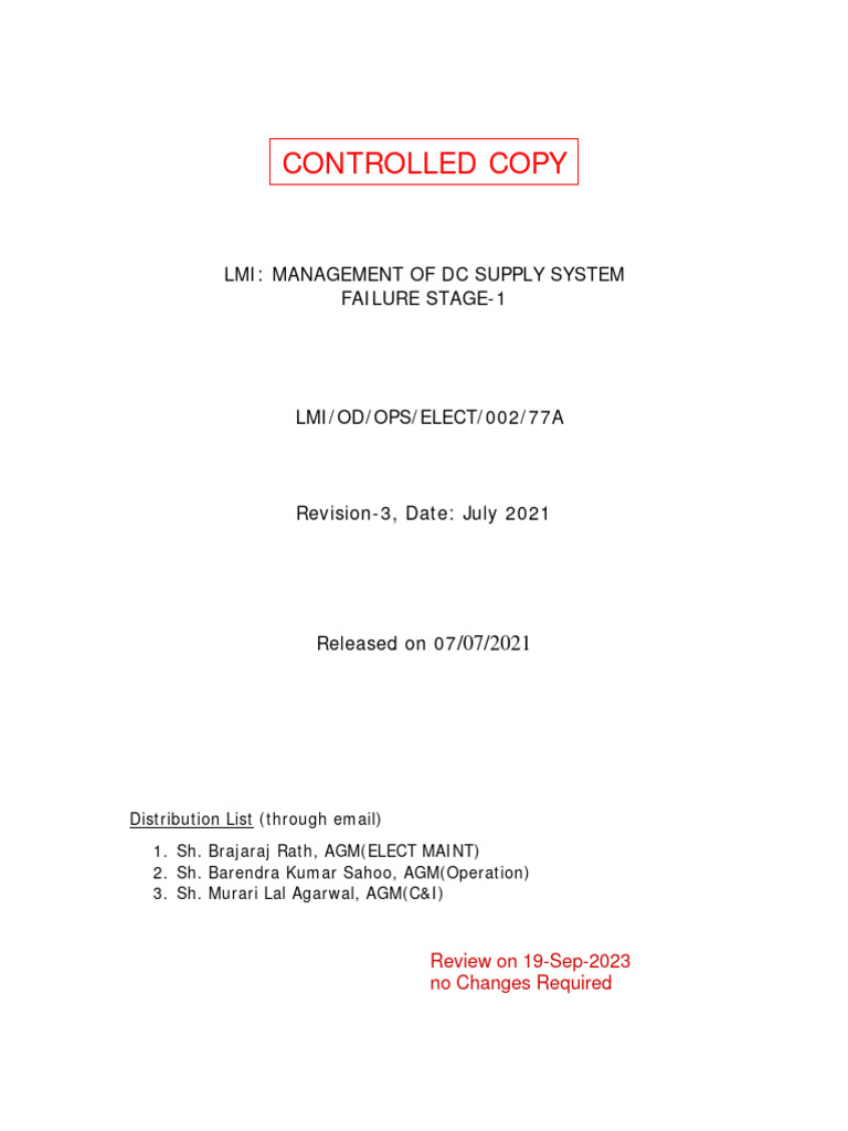 077-Management of DC Supply System Failure St-I | Download Free PDF ...