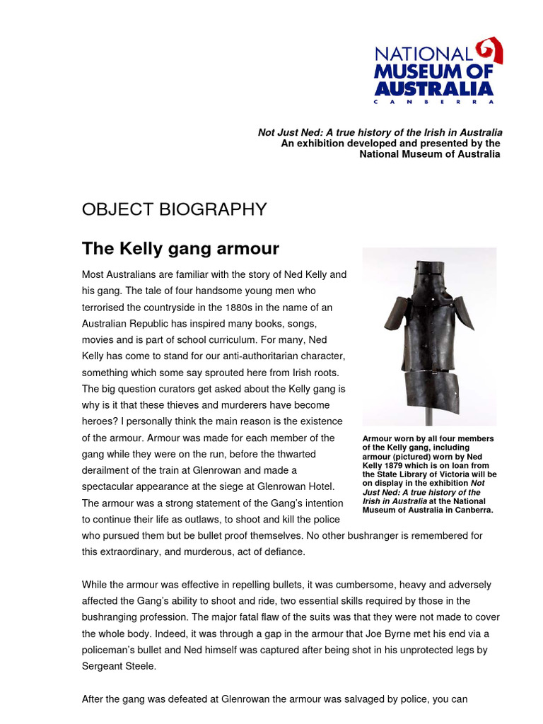 Kelly Gang Armour: History and Significance | PDF