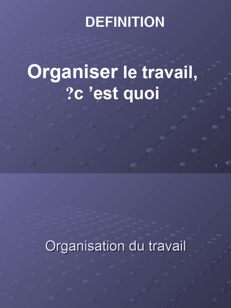5-Organisation Du Travail | PDF | Business