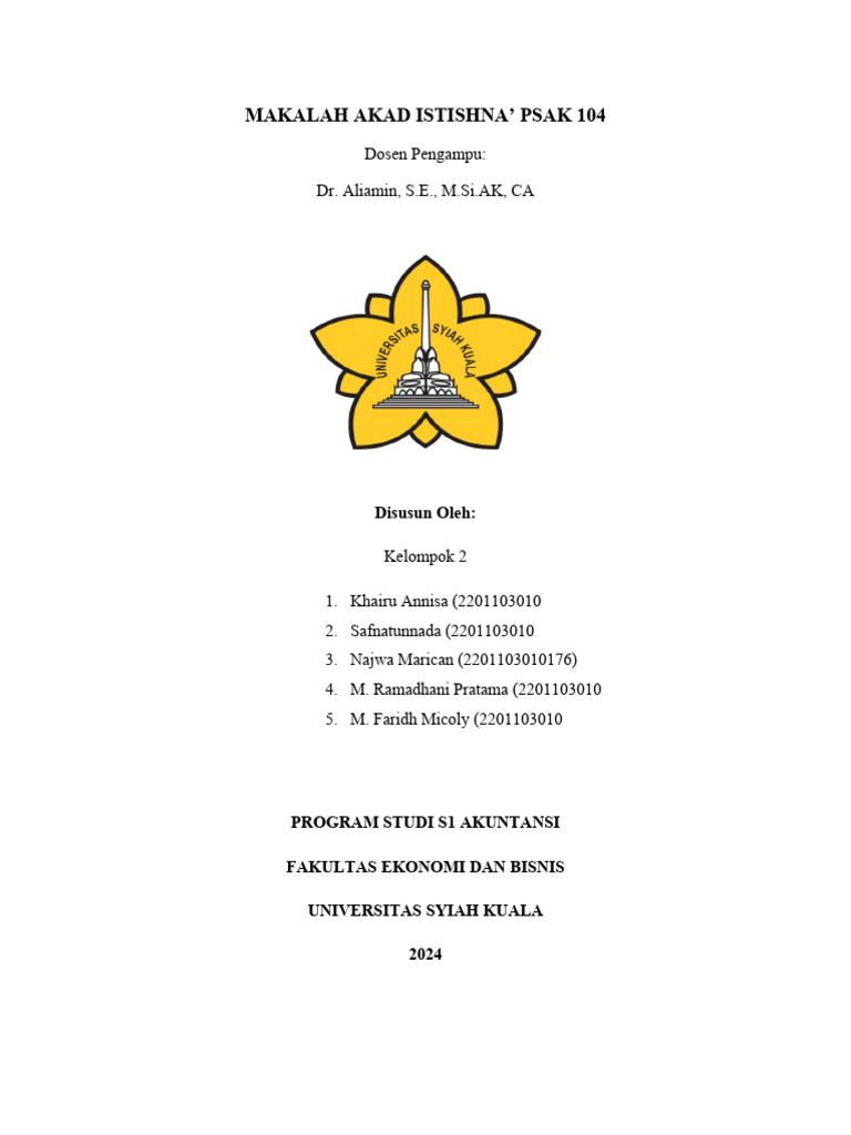 Akad Istishna’ dalam PSAK 104 Syariah | PDF