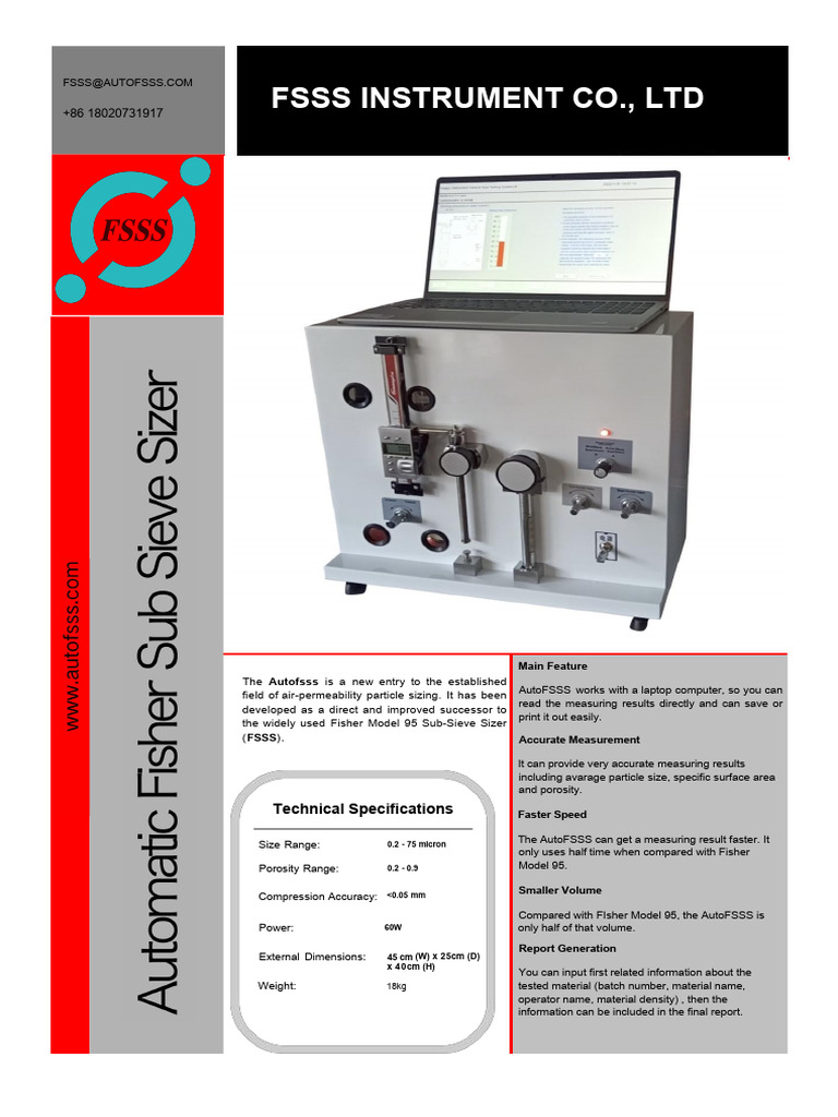 AutoFSSS: Advanced Particle Sizing Solution | PDF | Physical Sciences