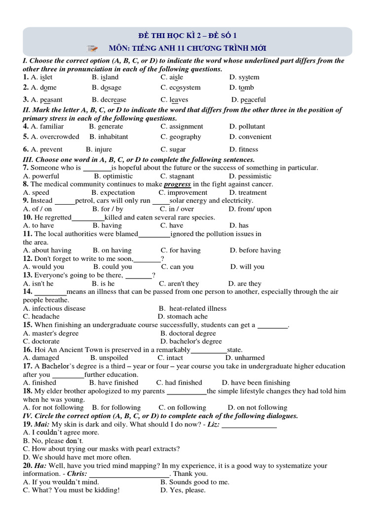 tổng hợp 5 đề ck2 anh 11 | PDF | Tropical Cyclones | Climate Change