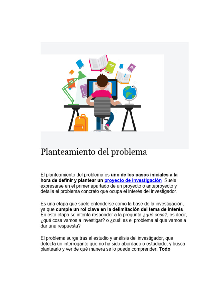 Planteamiento Del Problema | Descargar gratis PDF | Escuelas