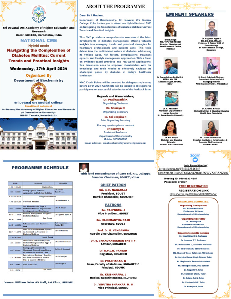 CME Brochure 17.04.2024 - Biochem - SDUMC | PDF | Doctor Of Medicine ...