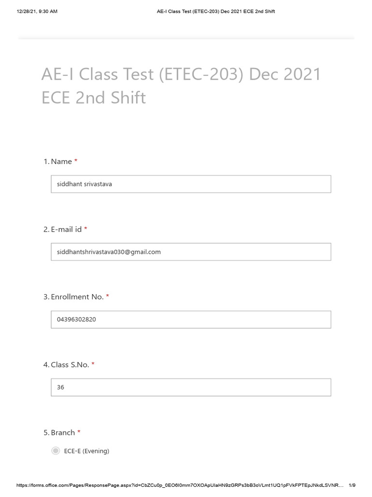 ECE 2nd Shift AE-I Test Dec 2021 | PDF | Amplifier | Field Effect ...