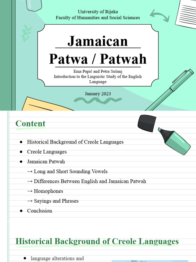 Jamaican Patwah Linguistic Study | PDF | English Language | Linguistics