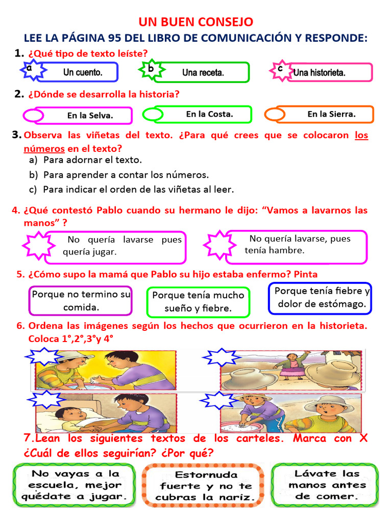 7 Fichaaa Leemos Una Historieta Buen Consejo Pdf