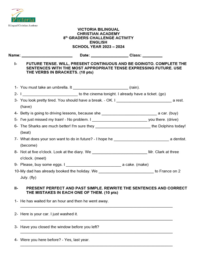 Challenge Activity For 8th Graders March 11th 2024 | PDF | Grammatical ... Challenge Activity For 8th Graders March 11th 2024 | PDF | Grammatical ...