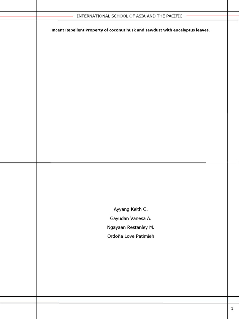 Capstone Format 1 Pdf Eucalyptus